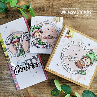 Elves on Christmas Clear Stamps | Whimsy Stamps