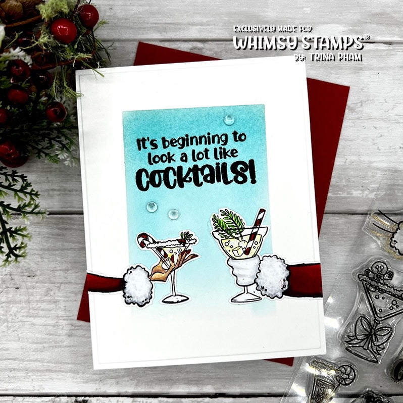 Cocktails Clear Stamps– Whimsy Stamps