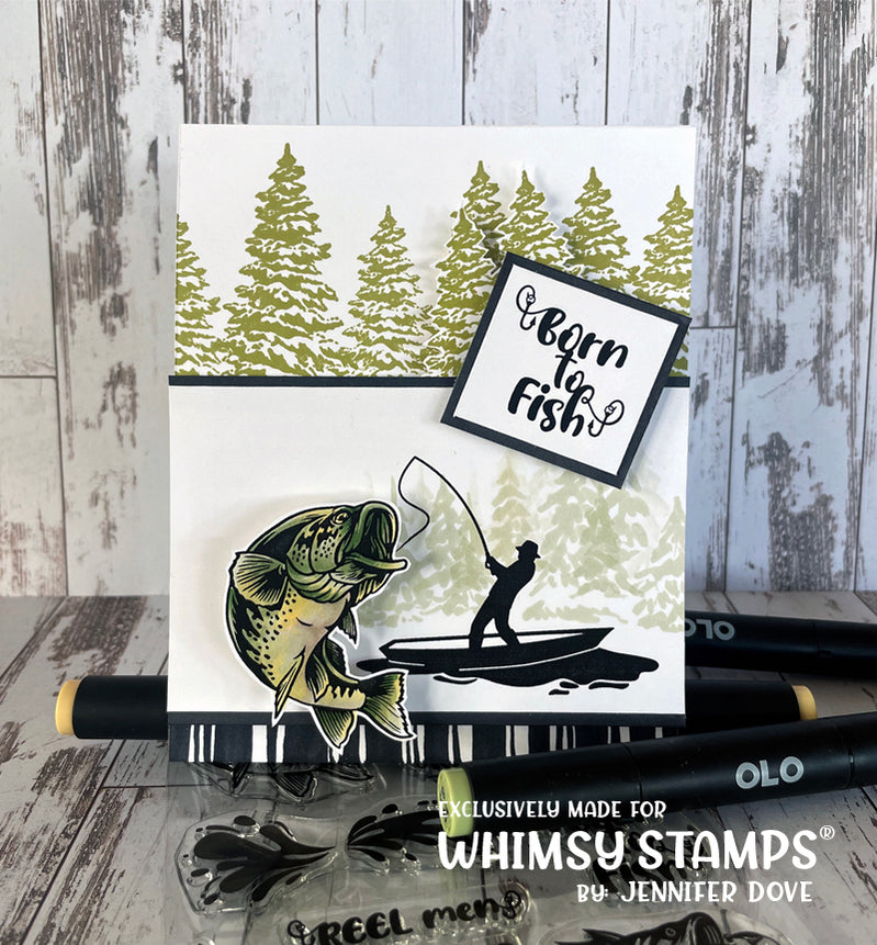 Born to Fish Clear Stamps– Whimsy Stamps