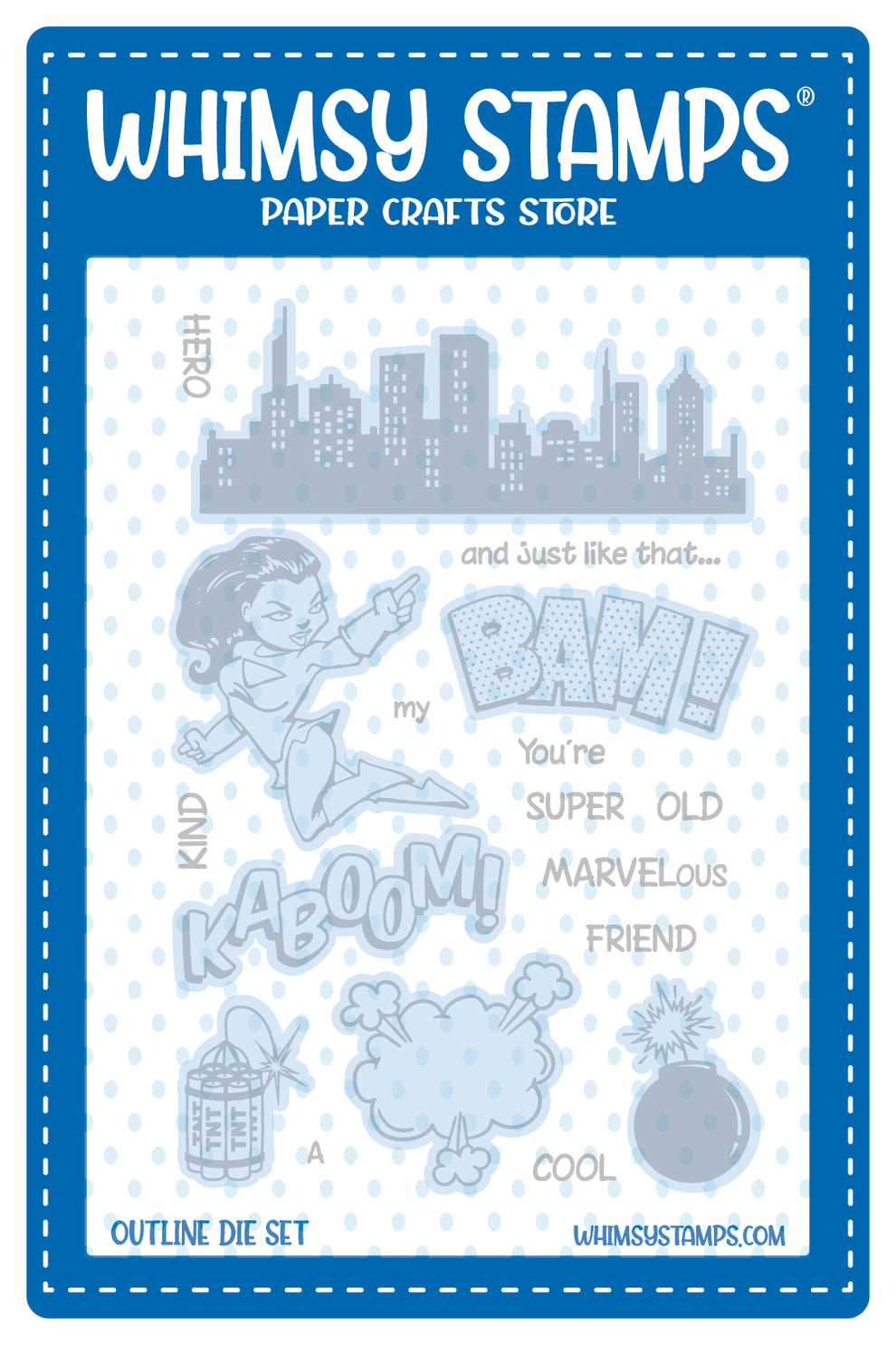 BAM! You're Old Outlines Die Set – Whimsy Stamps