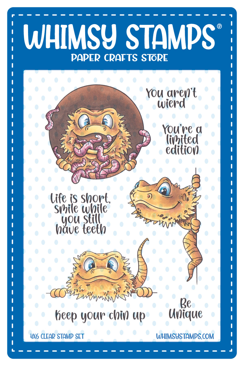 Dorky Dragon Rubber Cling Stamp – Whimsy Stamps