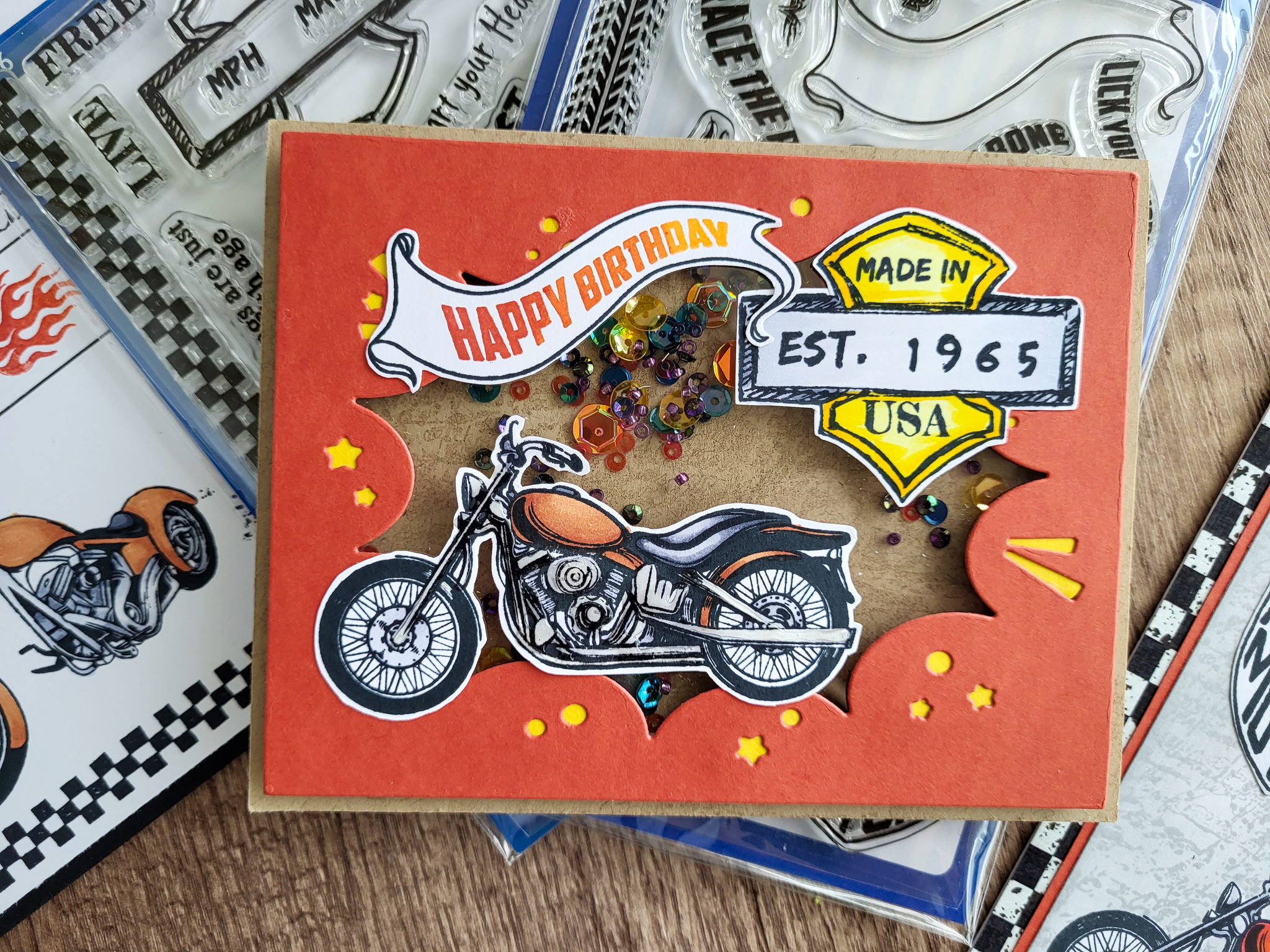 Biker Kickstart My Heart Clear Stamps – Whimsy Stamps