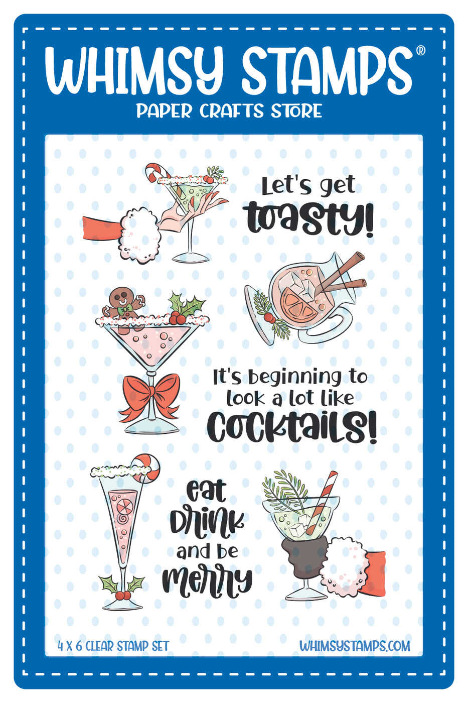 Cocktails Clear Stamps– Whimsy Stamps