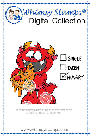 Hungry Monster - Digital Stamp– Whimsy Stamps