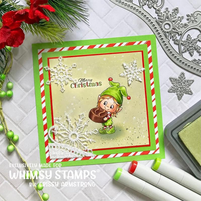 Elves on Christmas Clear Stamps– Whimsy Stamps