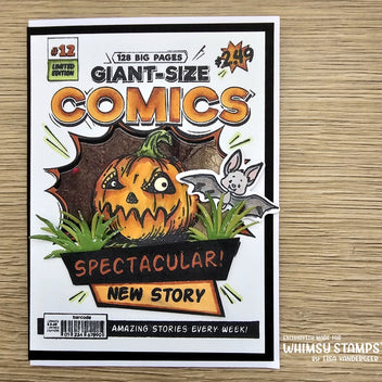 Comic Book Page Rubber Cling Stamp | Whimsy Stamps