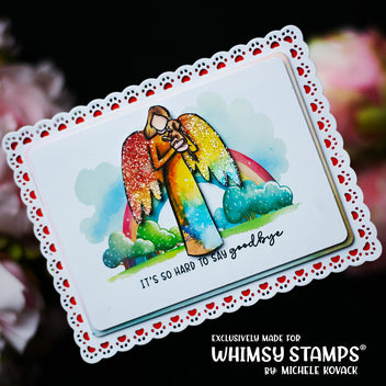 Rainbow Angel Clear Stamps | Whimsy Stamps