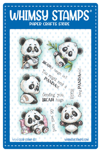 Panda Get Well Clear Stamps | Whimsy Stamps