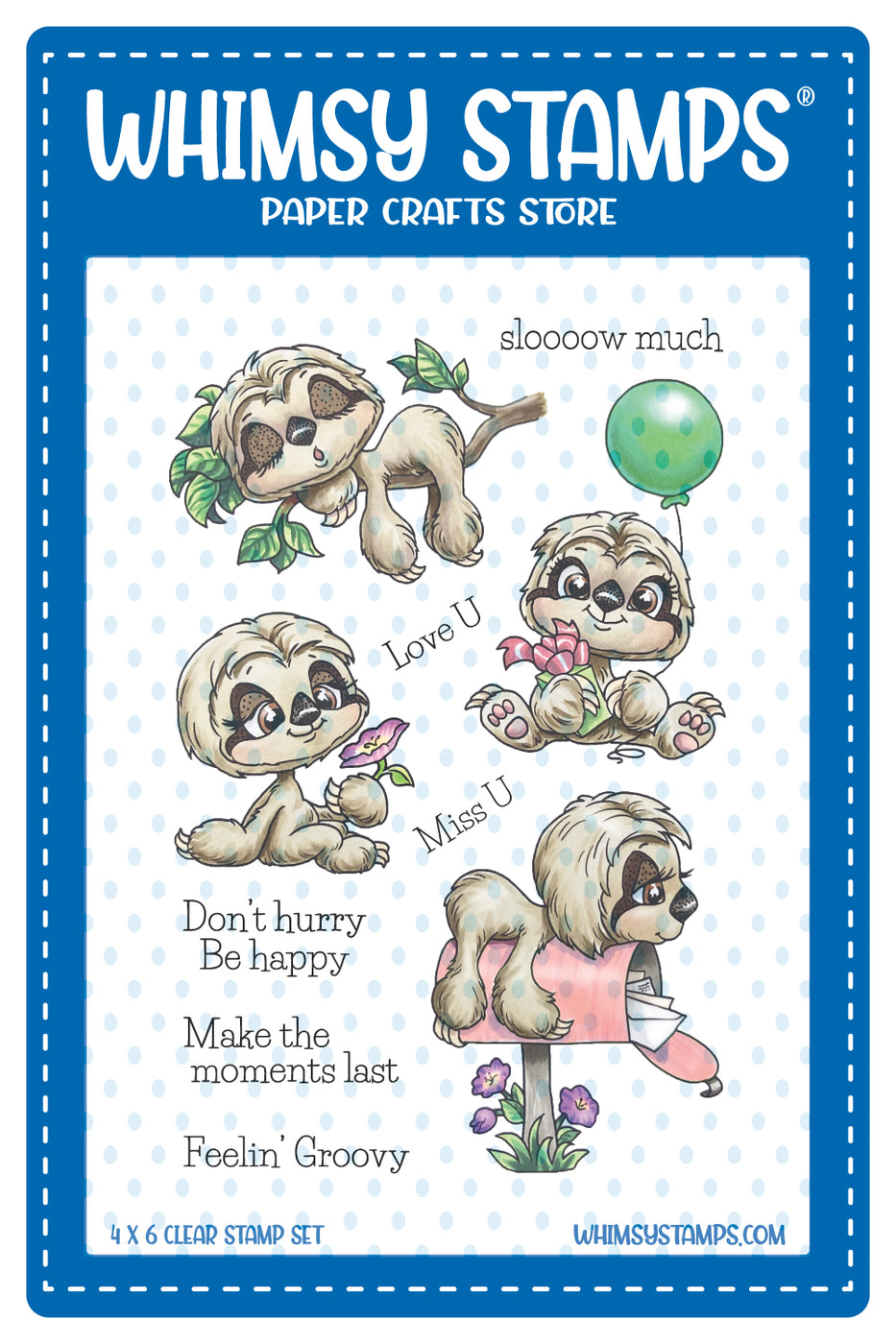 **NEW Sloth Moments Clear Stamps– Whimsy Stamps