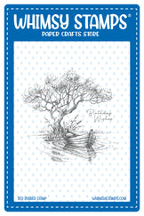 Tranquil Wishes Rubber Cling Stamp | Whimsy Stamps
