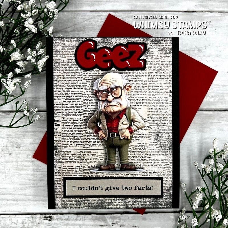 Old Fart Geezer Word and Shadow Die Set– Whimsy Stamps