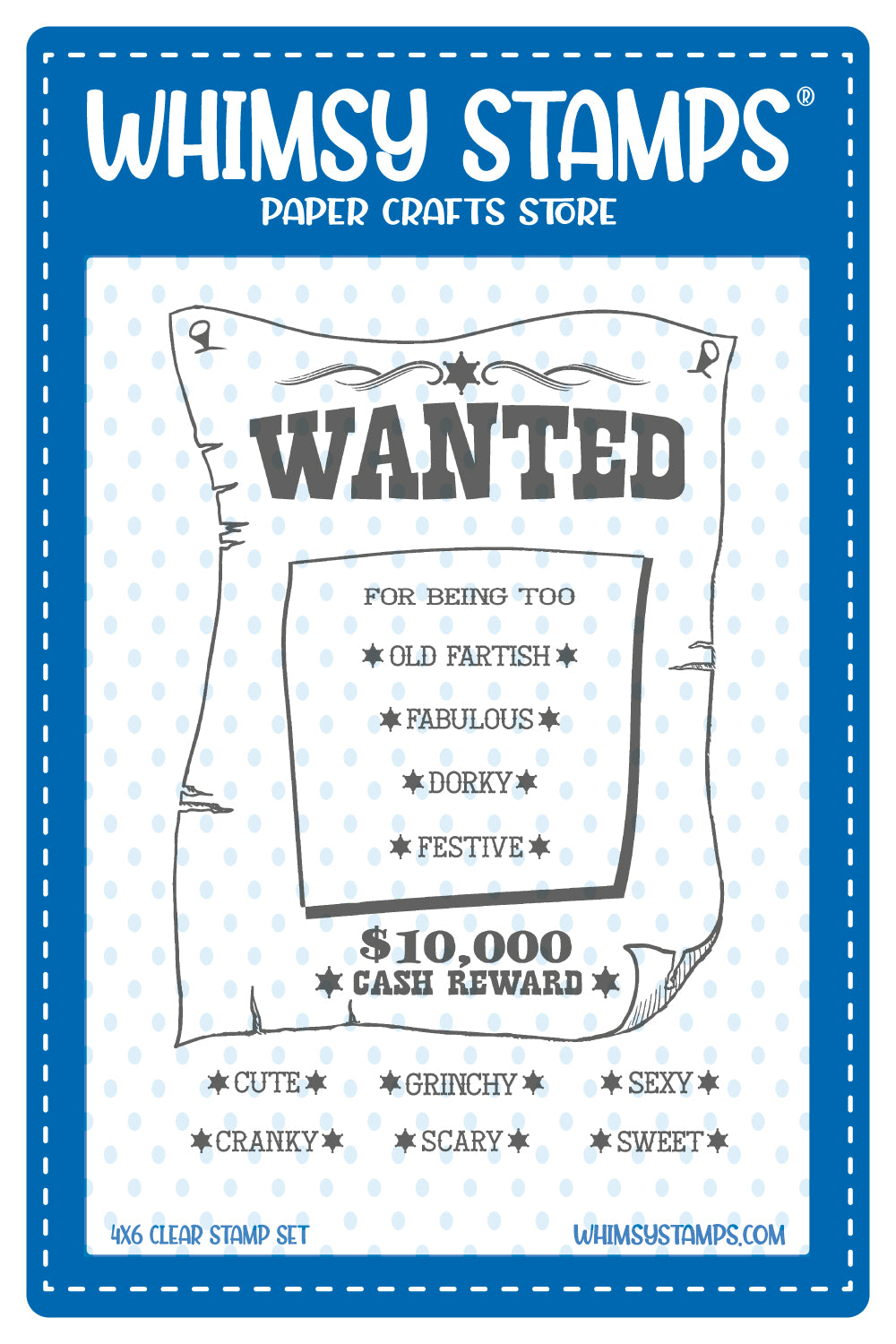 Wanted Poster Clear Stamps | Whimsy Stamps