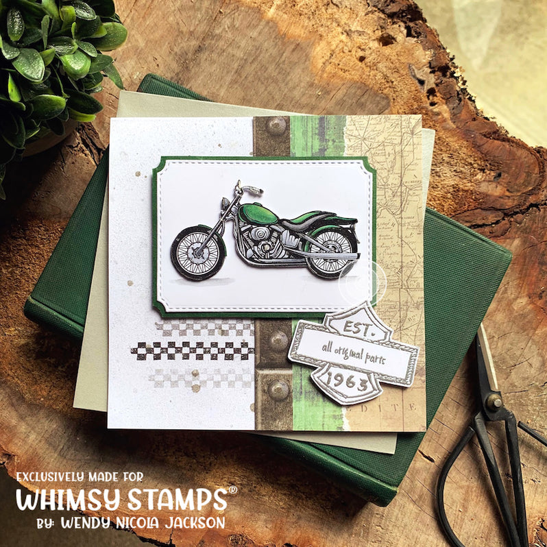 Biker Kickstart My Heart Clear Stamps– Whimsy Stamps