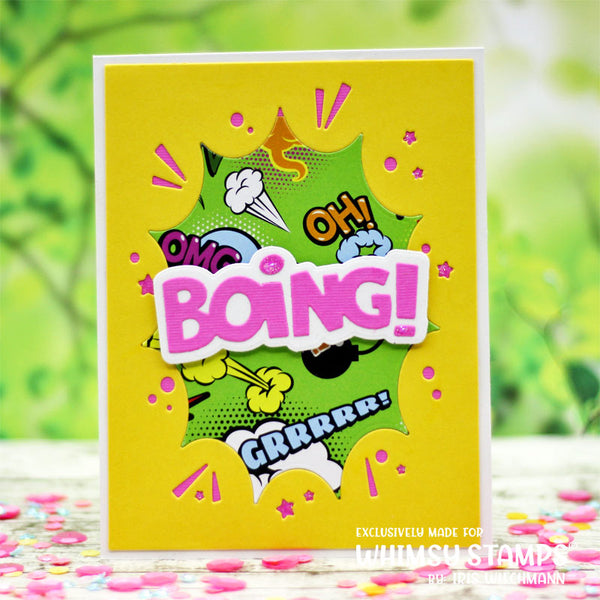 Boing! Word and Shadow Die Set | Whimsy Stamps