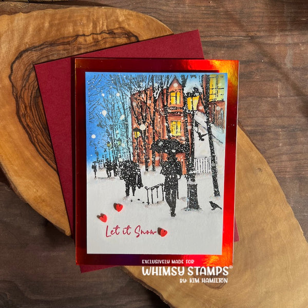 Blissful Winter Rubber Cling Stamp | Whimsy Stamps