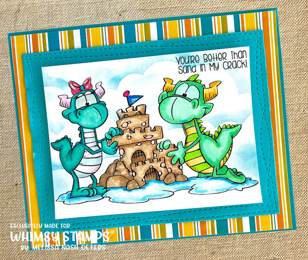 Dragon Beach Fun - Digital Stamp | Whimsy Stamps