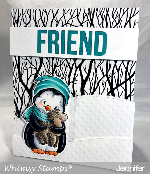 Penguin Cuddles Lamb - Digital Stamp | Whimsy Stamps