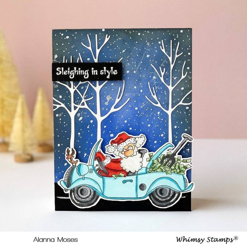 Greedy Santa Rubber Cling Stamp– Whimsy Stamps