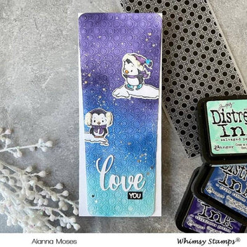 Slimline Embossing Folder - Diagonal Dots | Whimsy Stamps