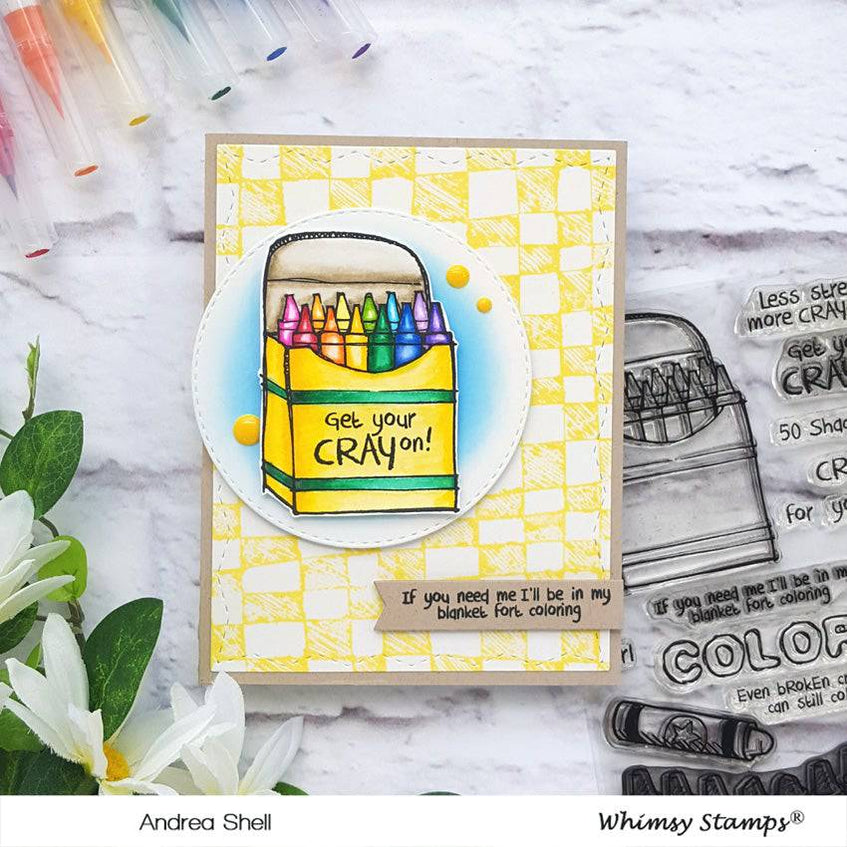 Checkerboard Doodles Background Rubber Cling Stamp– Whimsy Stamps