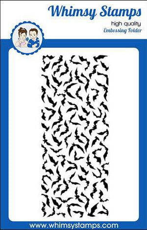 Slimline Embossing Folder - Bats Galore– Whimsy Stamps