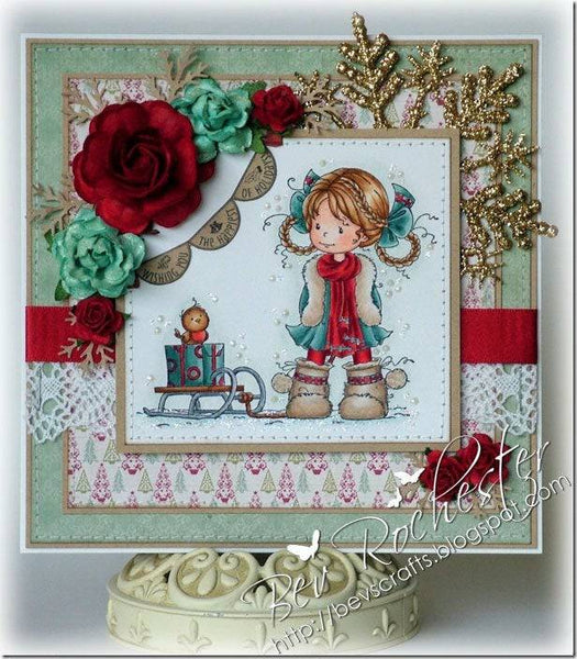 Heidi with Sledge - Digital Stamp | Whimsy Stamps