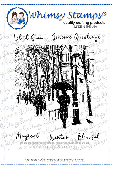 Blissful Winter Rubber Cling Stamp | Whimsy Stamps