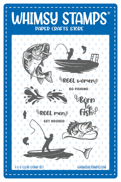 Born to Fish Clear Stamps | Whimsy Stamps