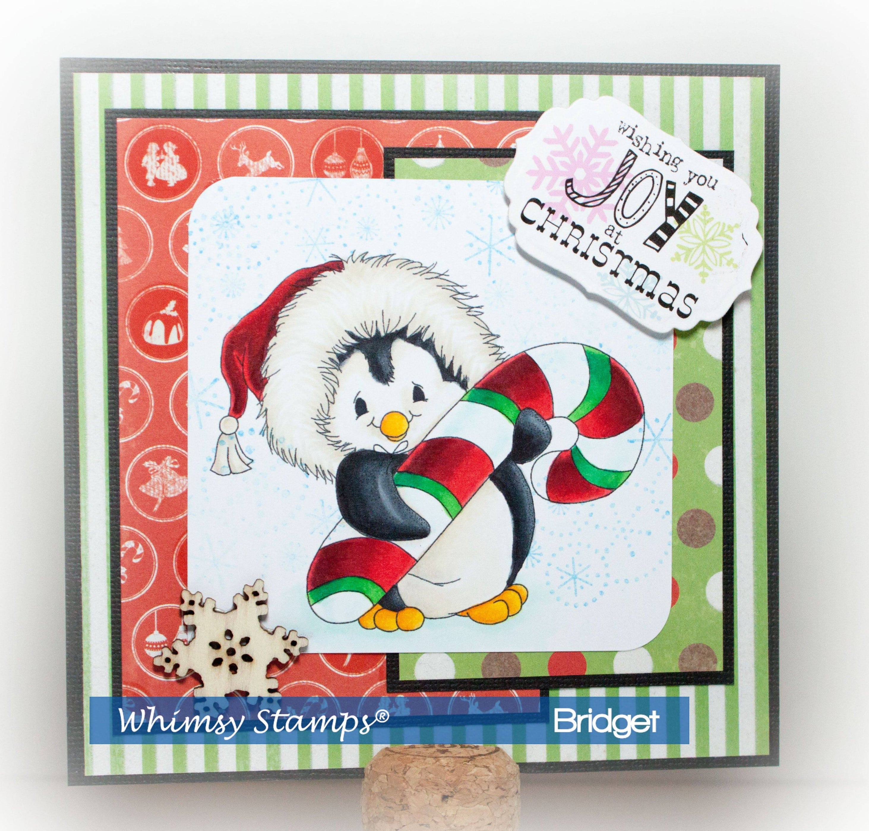 Penguin Candy Cane - Digital Stamp– Whimsy Stamps