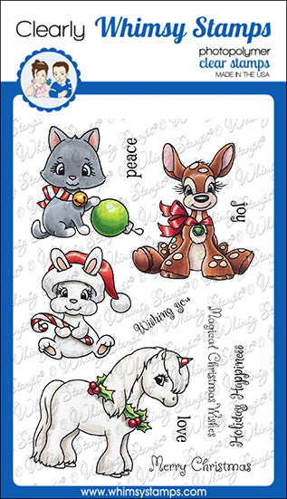 Christmas Critter Wishes Clear Stamps | Whimsy Stamps
