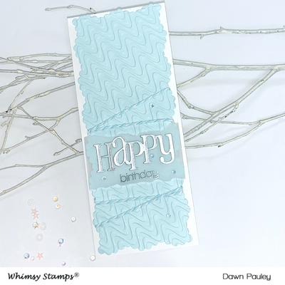 Slimline Embossing Folder - Wave Lengths– Whimsy Stamps