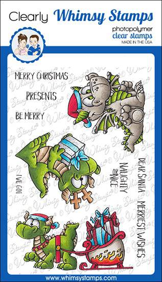 Dragon Christmas Wishes Clear Stamps | Whimsy Stamps