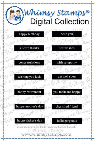 Digital Sentiment Sets | Whimsy Stamps