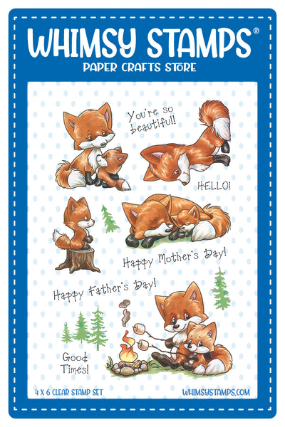 Fox Family Clear Stamps | Whimsy Stamps