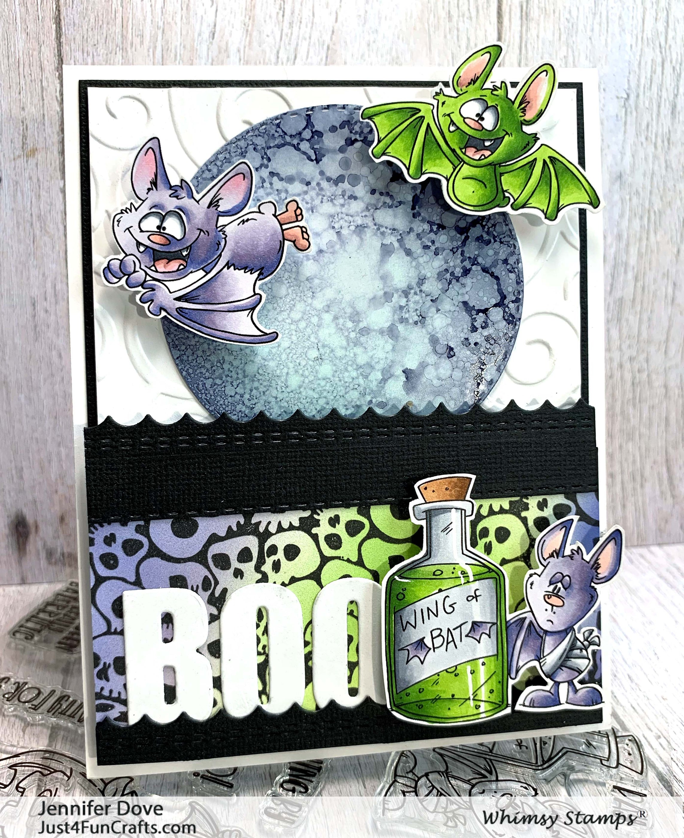 Goth Skulls Background Rubber Cling Stamp– Whimsy Stamps