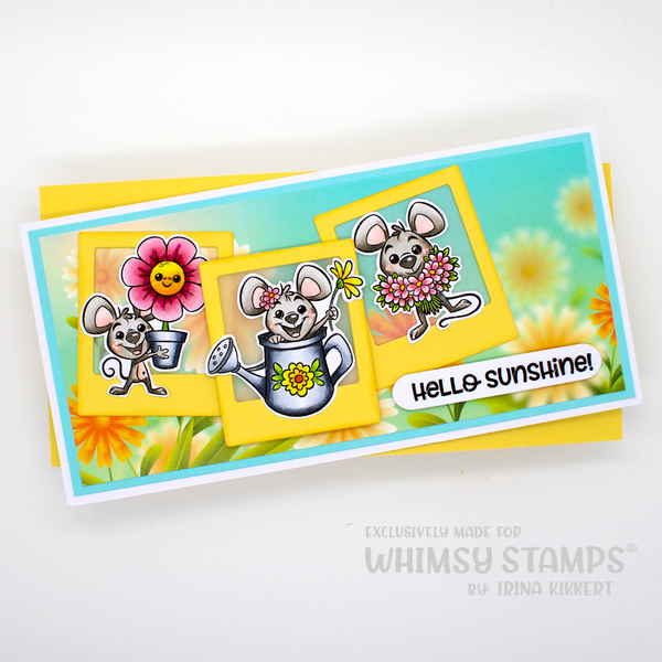 Spring Gardening Mice Clear Stamps | Whimsy Stamps