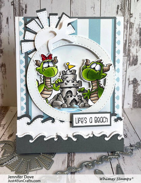Dragon Beach Fun - Digital Stamp | Whimsy Stamps