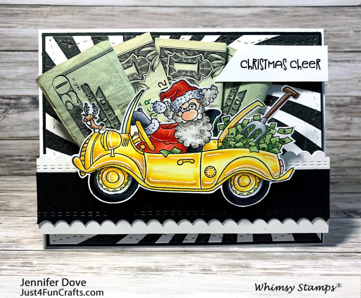 Greedy Santa Rubber Cling Stamp– Whimsy Stamps
