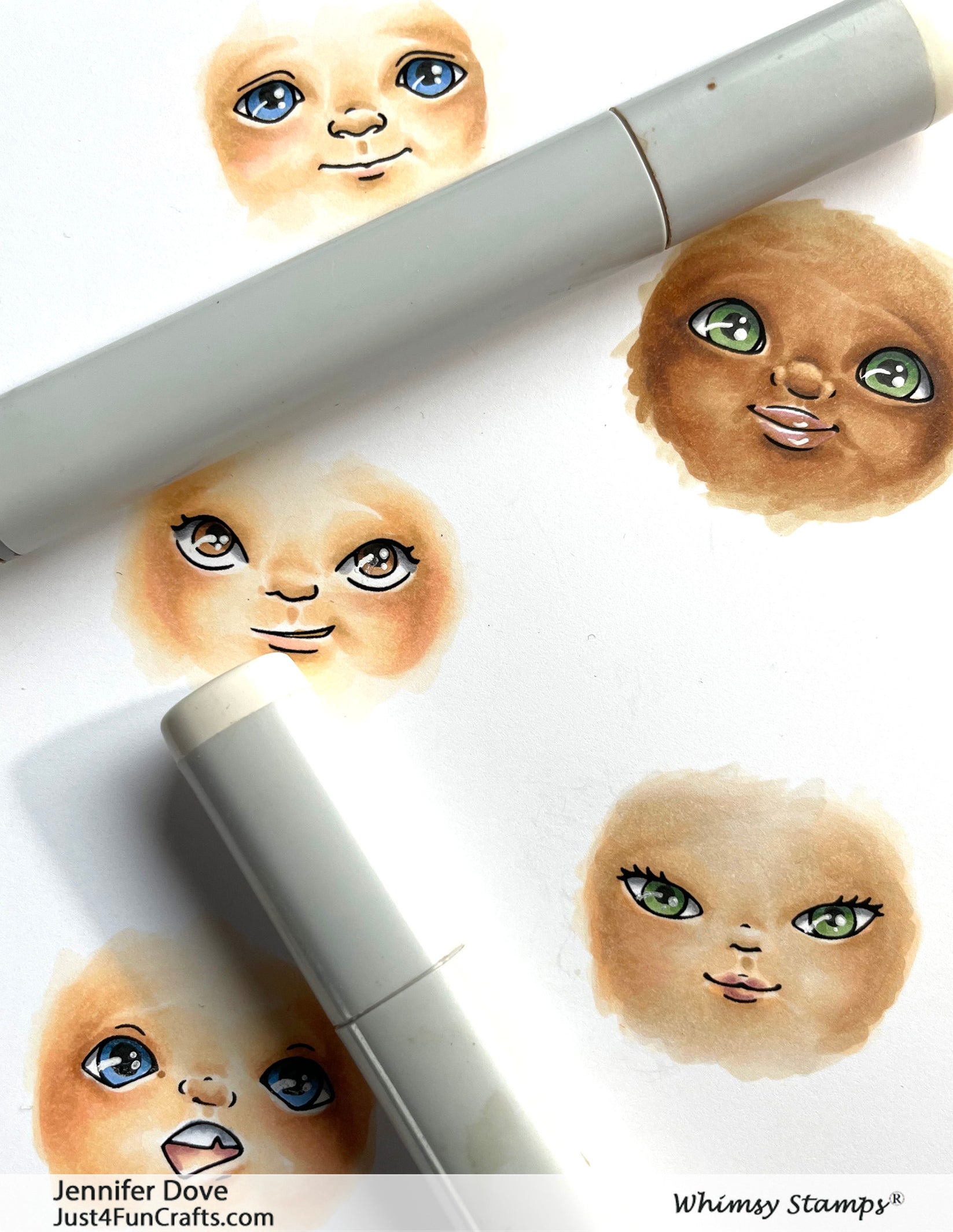 Polka Dot Pals Faces Clear Stamps– Whimsy Stamps