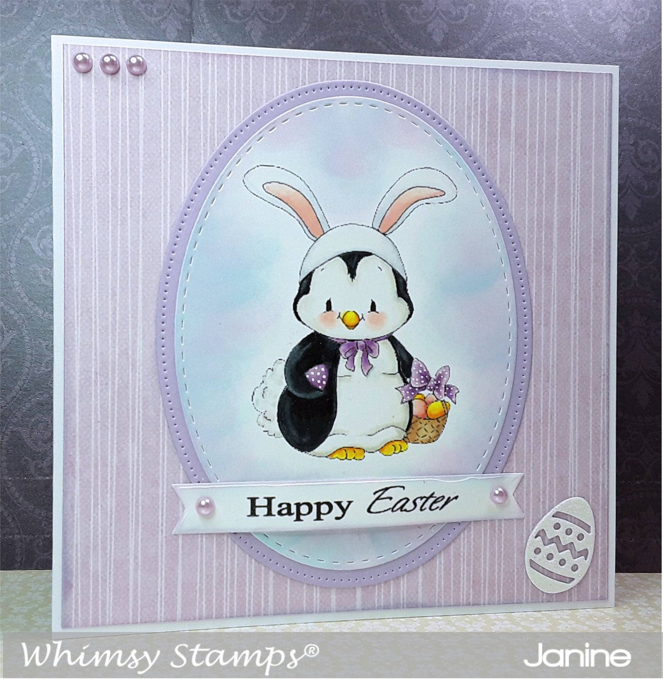 Penguin Easter Bunny - Digital Stamp– Whimsy Stamps