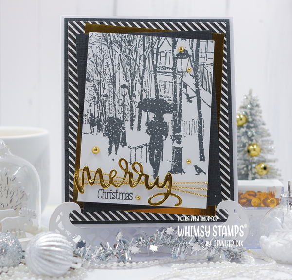 Blissful Winter Rubber Cling Stamp | Whimsy Stamps