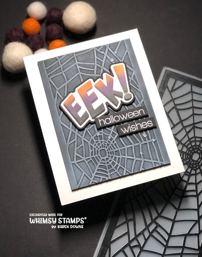 Slimline Embossing Folder - Broken Web– Whimsy Stamps