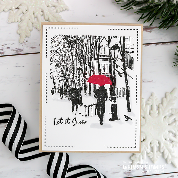 Blissful Winter Rubber Cling Stamp | Whimsy Stamps