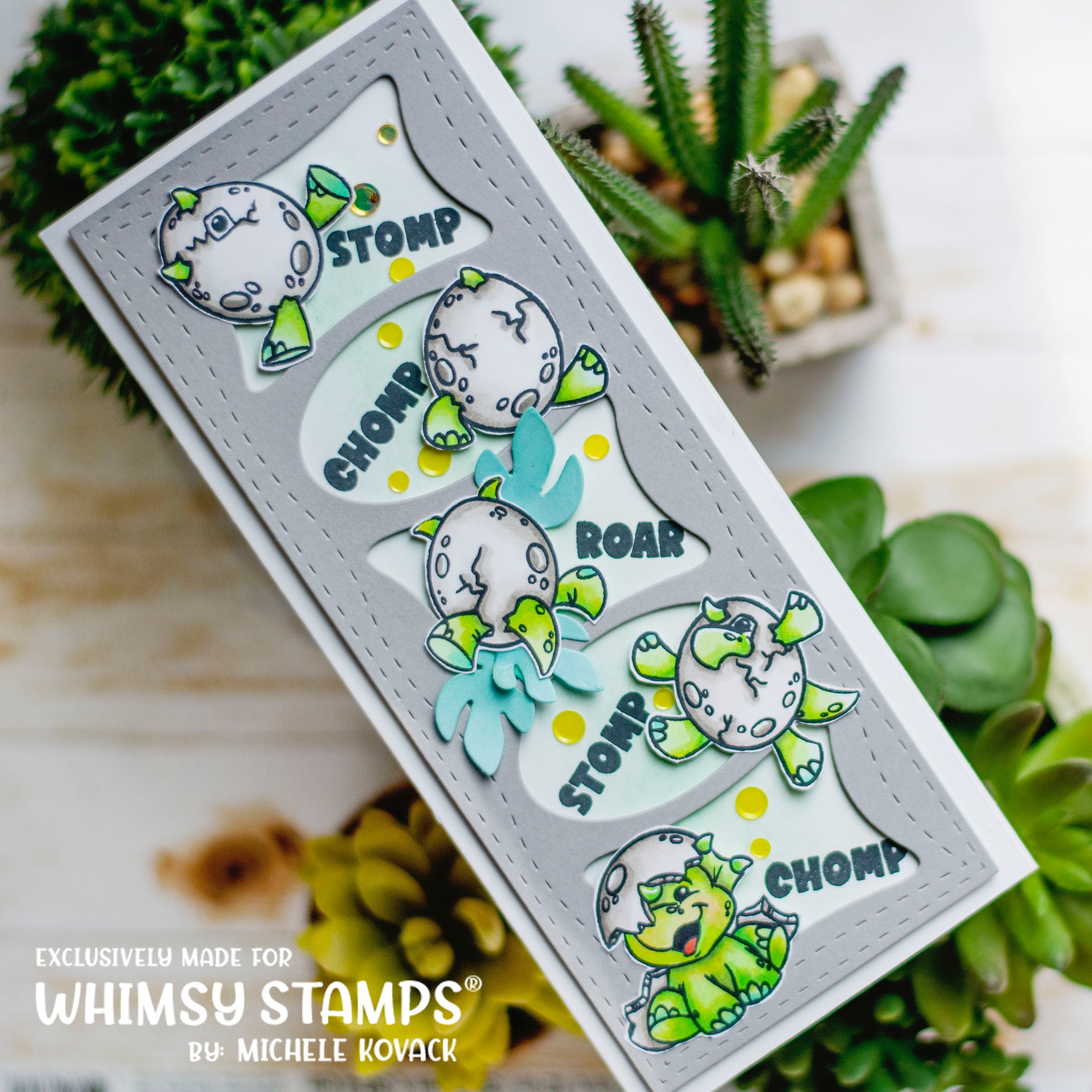 Roar, Stomp, and Chomp Clear Stamps– Whimsy Stamps