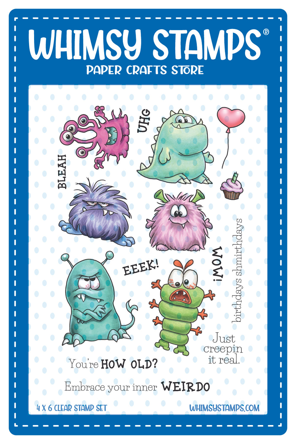 Monster Daze Clear Stamps– Whimsy Stamps