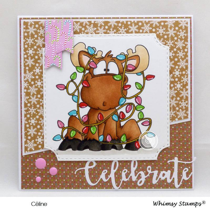 Moose Tangle Rubber Cling Stamp– Whimsy Stamps