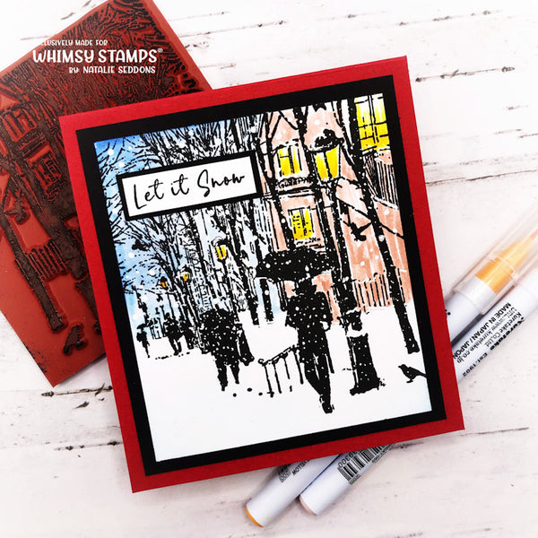 Blissful Winter Rubber Cling Stamp | Whimsy Stamps