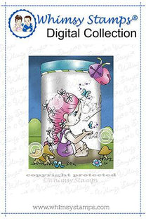 Polka Dot Pals Imogen in Mason Jar - Coloring Scene Digital Stamp ...