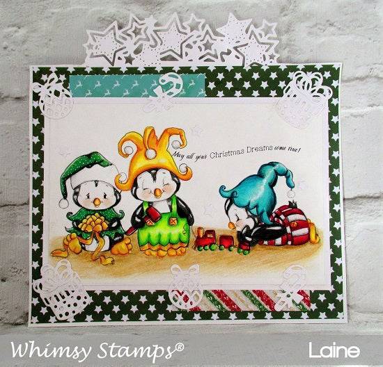 Penguin Elves at the Workshop - Digital Stamp | Whimsy Stamps