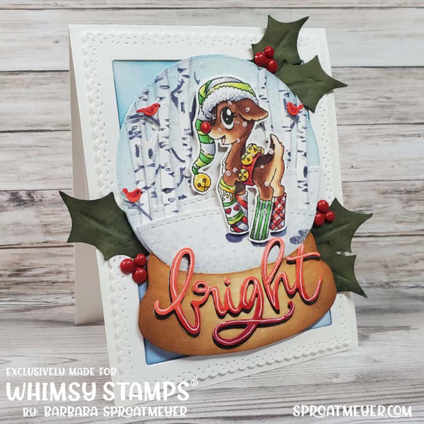 Holiday Snowglobe Clear Stamps | Whimsy Stamps